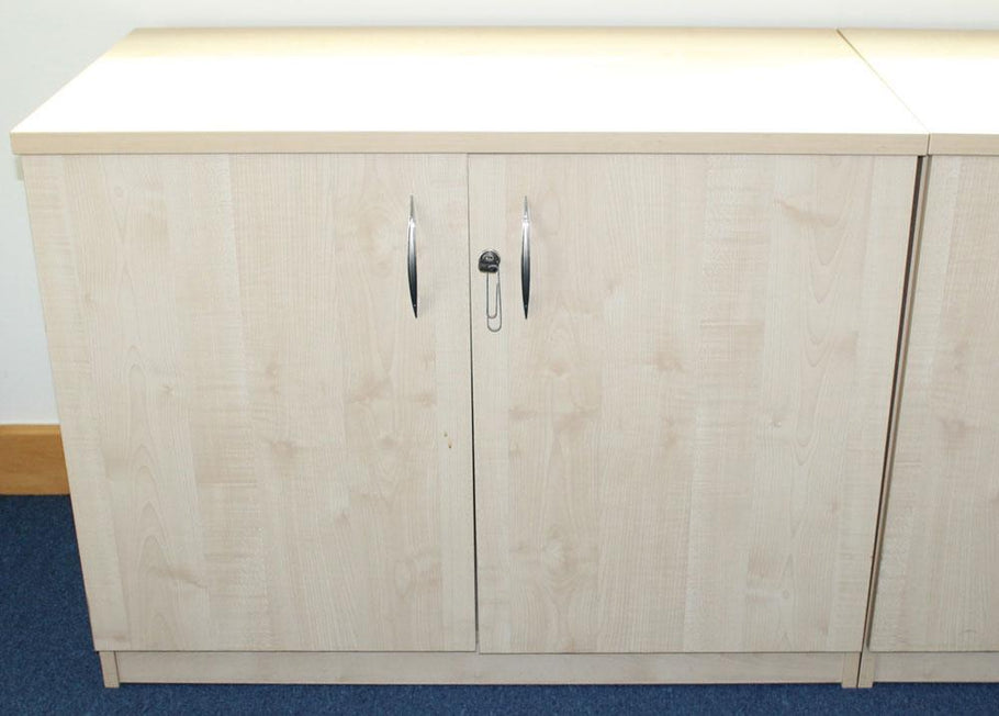 Used Maple 2 Door Storage Cupboards – officecw