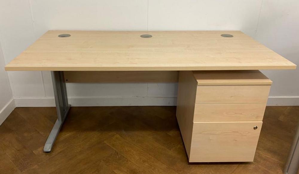 Used Senator Maple 1600mm x 800mm Rectangular Desks – officecw